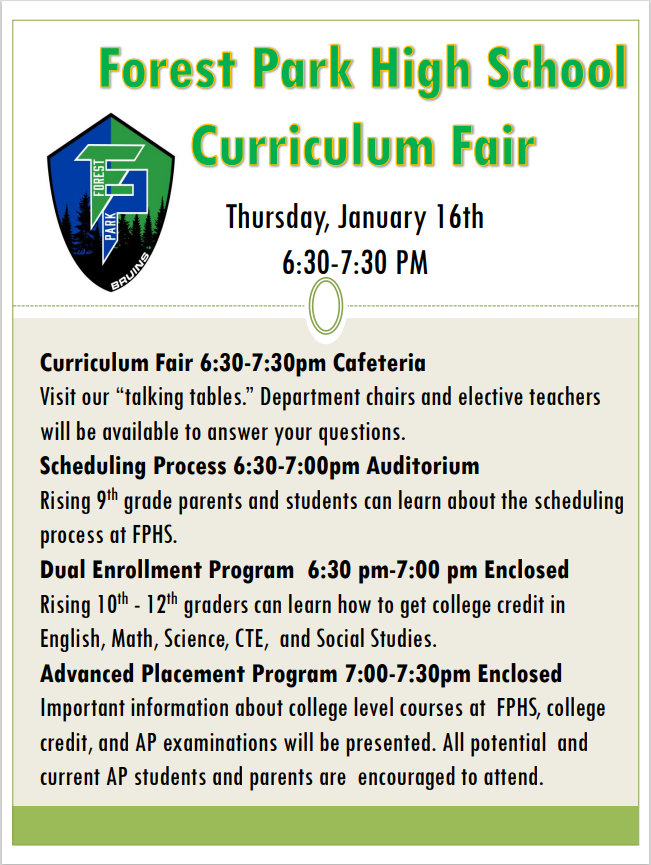 FPHS Curriculum Fair - Forest Park High School