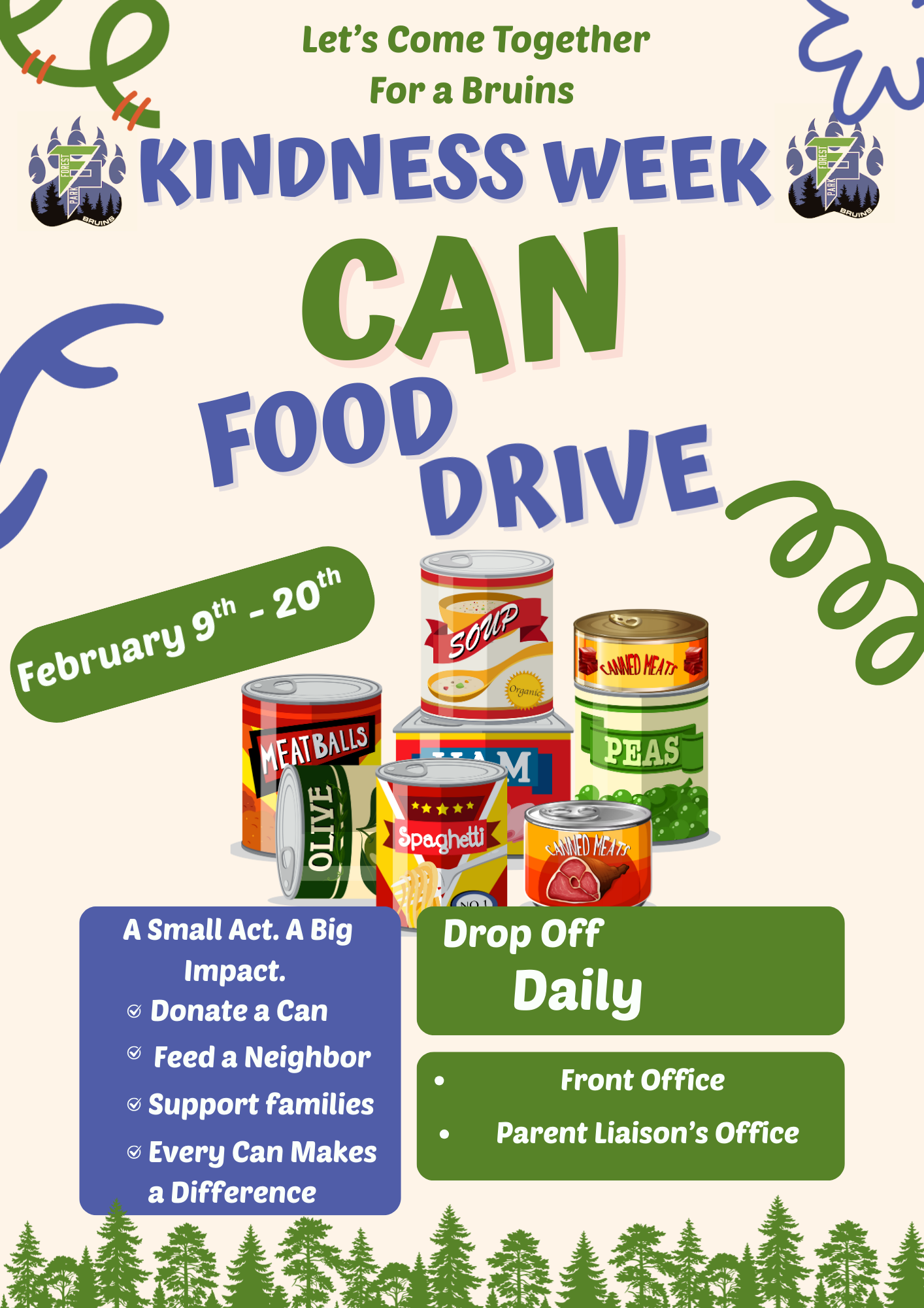 Kindness Week Canned Food Drive - Forest Park High School